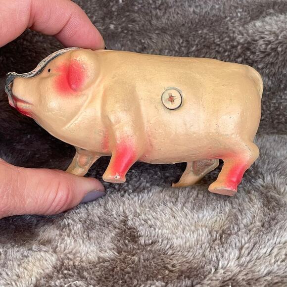 Unknown | Accents | Cast Iron Pig Coin Bank 4 Pink Still Bank Hubley ...